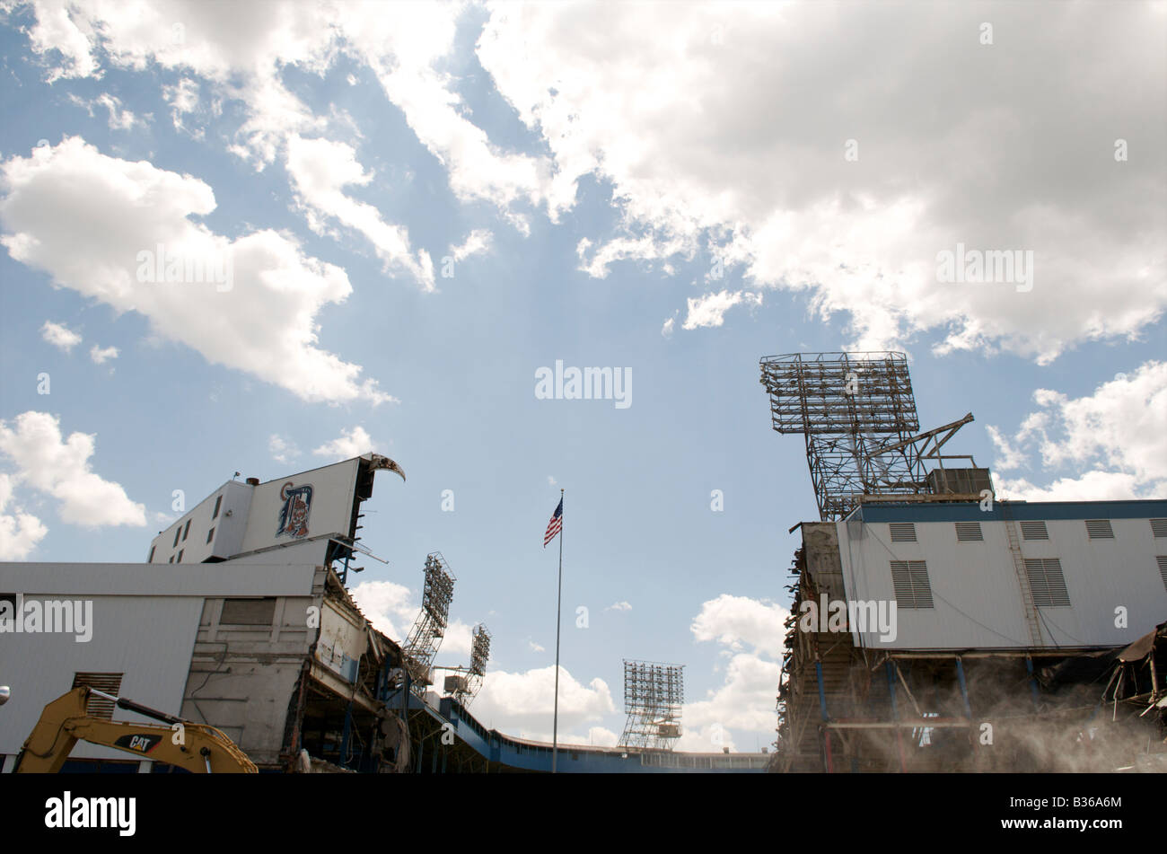 Detroit s Tiger Stadium being torn down on Monday July 14 2008 Stock ...