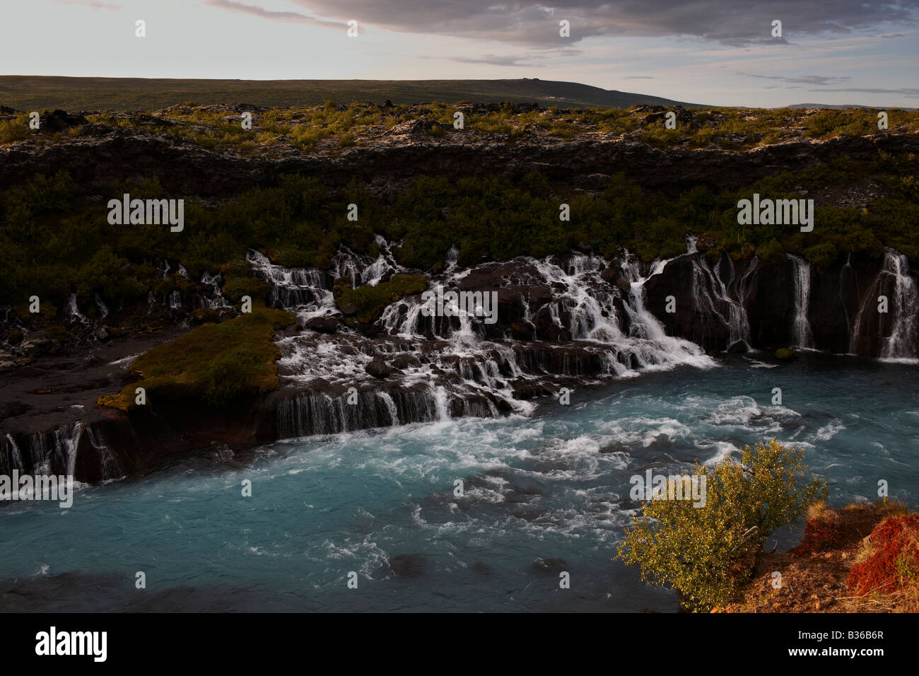 The waterfall Barnafoss near Husafell Iceland Stock Photo - Alamy