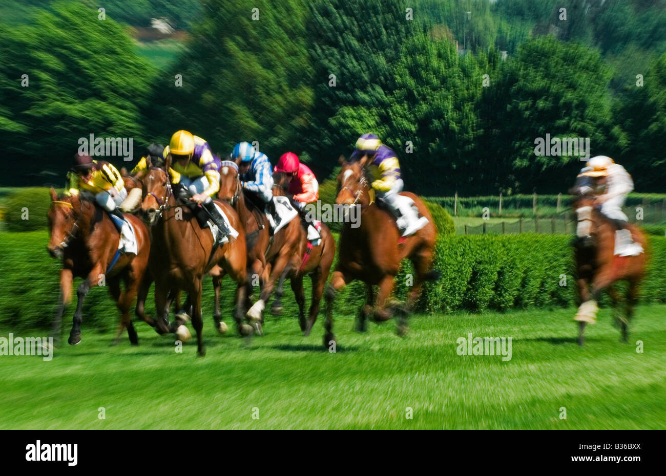 Horse Race blurred Stock Photo - Alamy