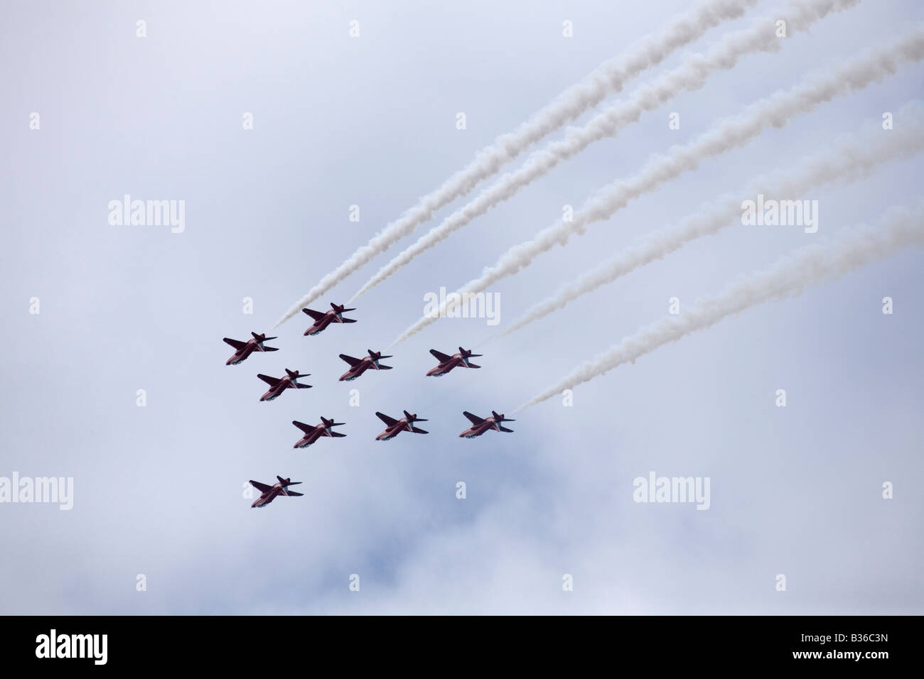 The Red Arrows at Farnborough International Airshow July 2008 Stock ...