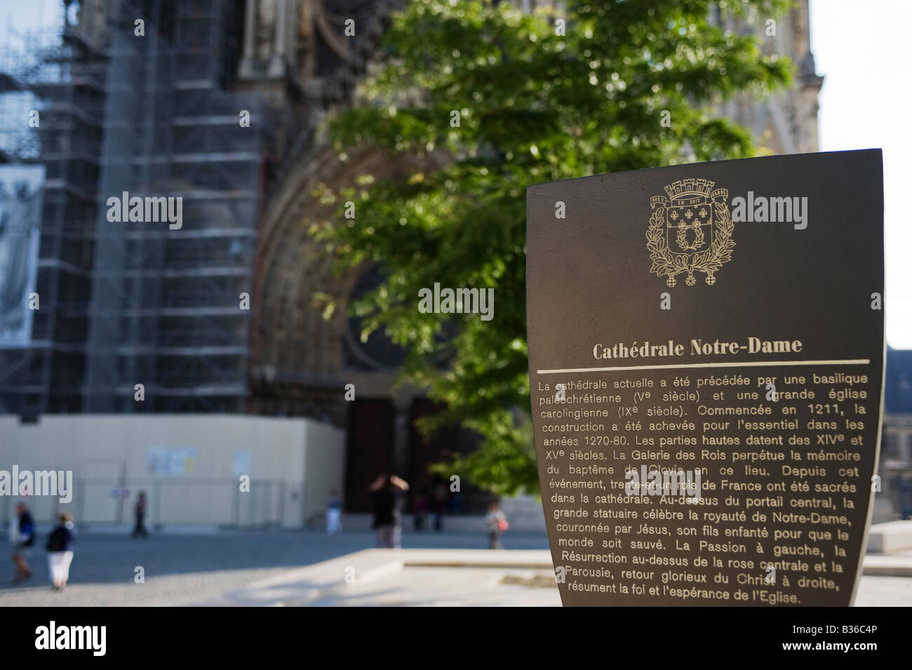 reims cathedral frontage and tourist information sign France Stock ...