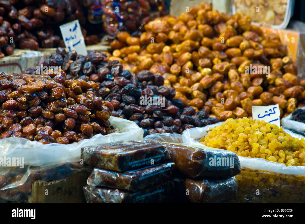 Dates and Dried Fruits in the Souk in the Old City in Aleppo Syria ...