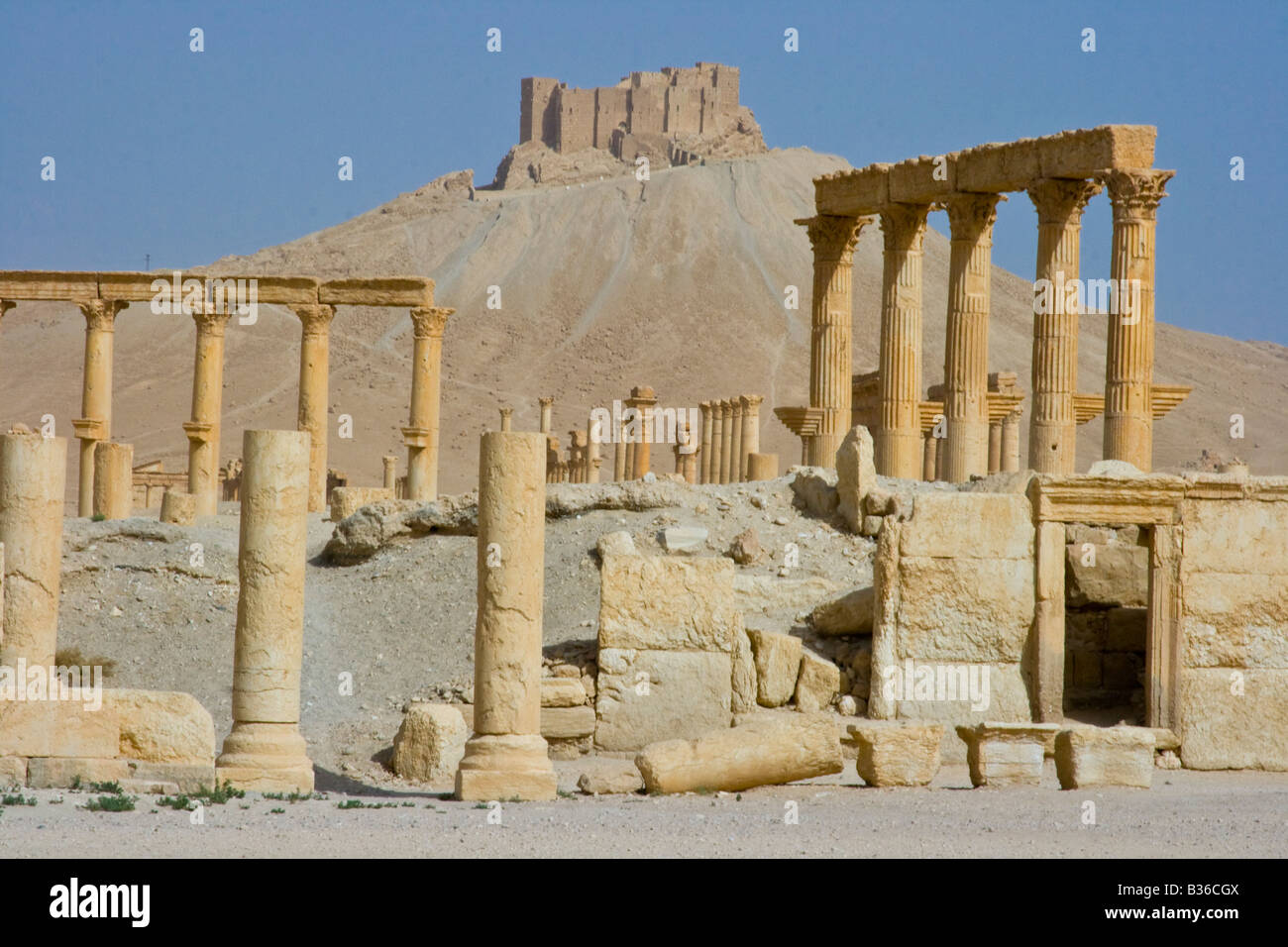 Arab Castle Qalaat Ibn Maan and the Roman Ruins of Palmyra in Syria ...