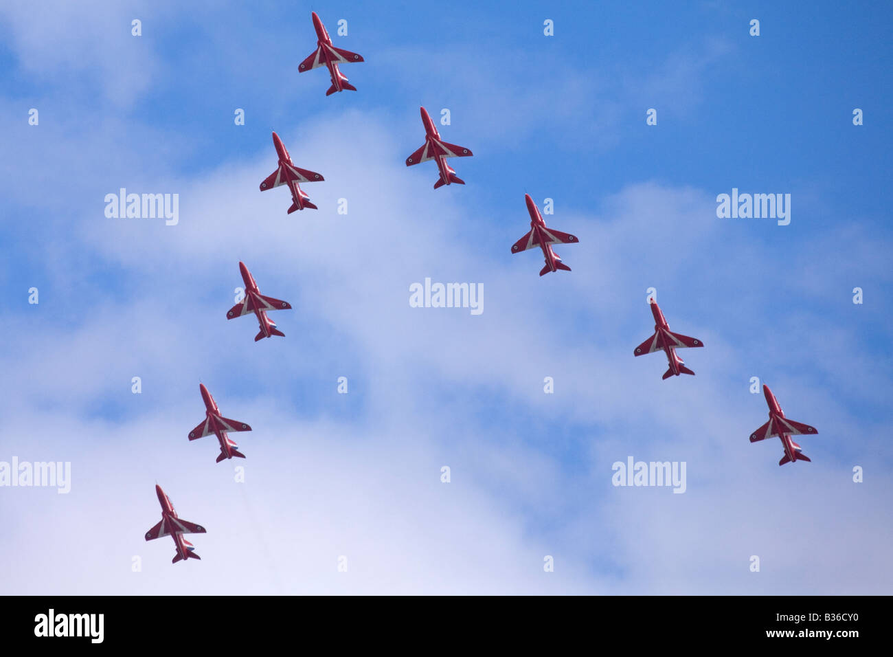 The Red Arrows at Farnborough International Airshow July 2008 Stock ...