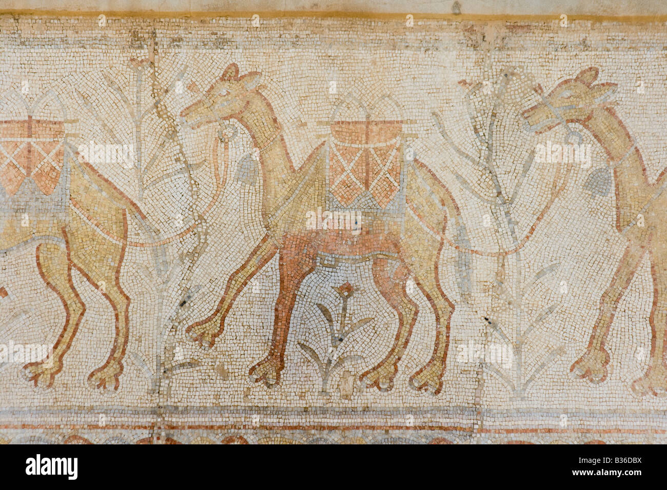 Tile Mosaic at Roman Ruins of Bosra in Syria Stock Photo - Alamy