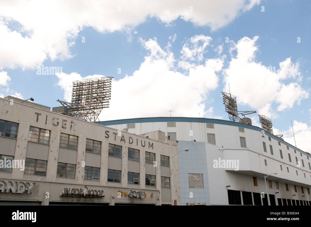 Detroit s Tiger Stadium being torn down on Monday July 14 2008 Stock ...