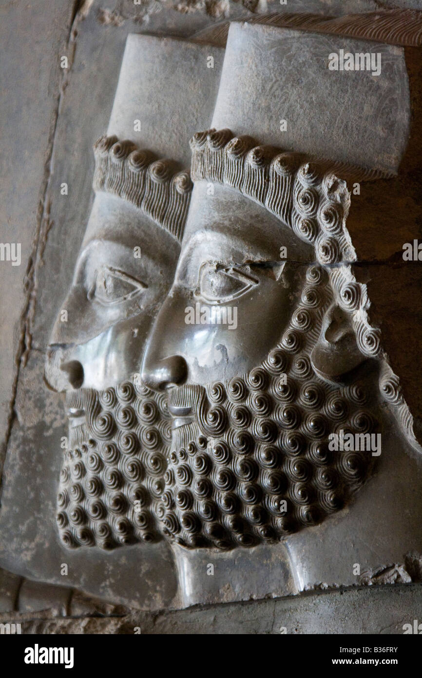 Stone Carved Relief at the Ruins of Persepolis in Iran Stock Photo - Alamy