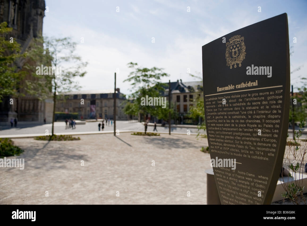 tourist information sign reims cathedral france Stock Photo - Alamy