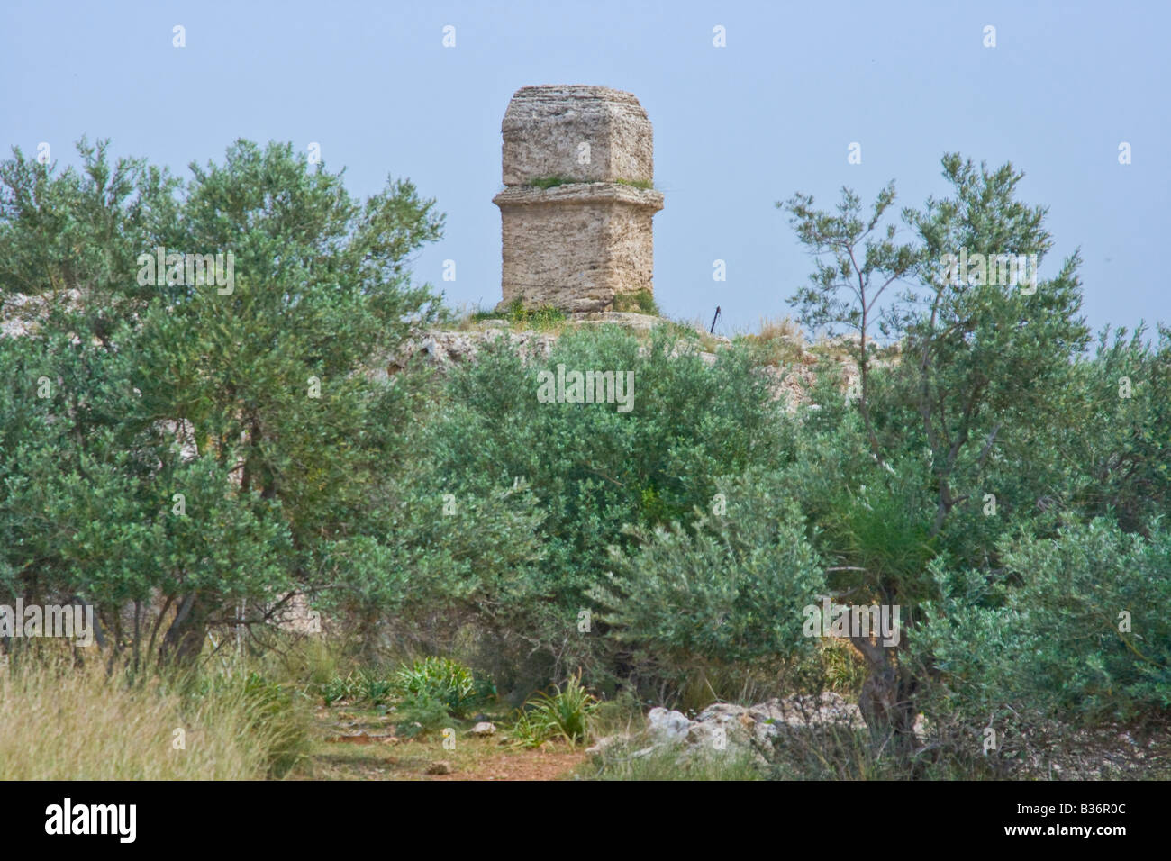4th Century BC Monumental Tower at the Phoenician Ruins of Amrit near ...