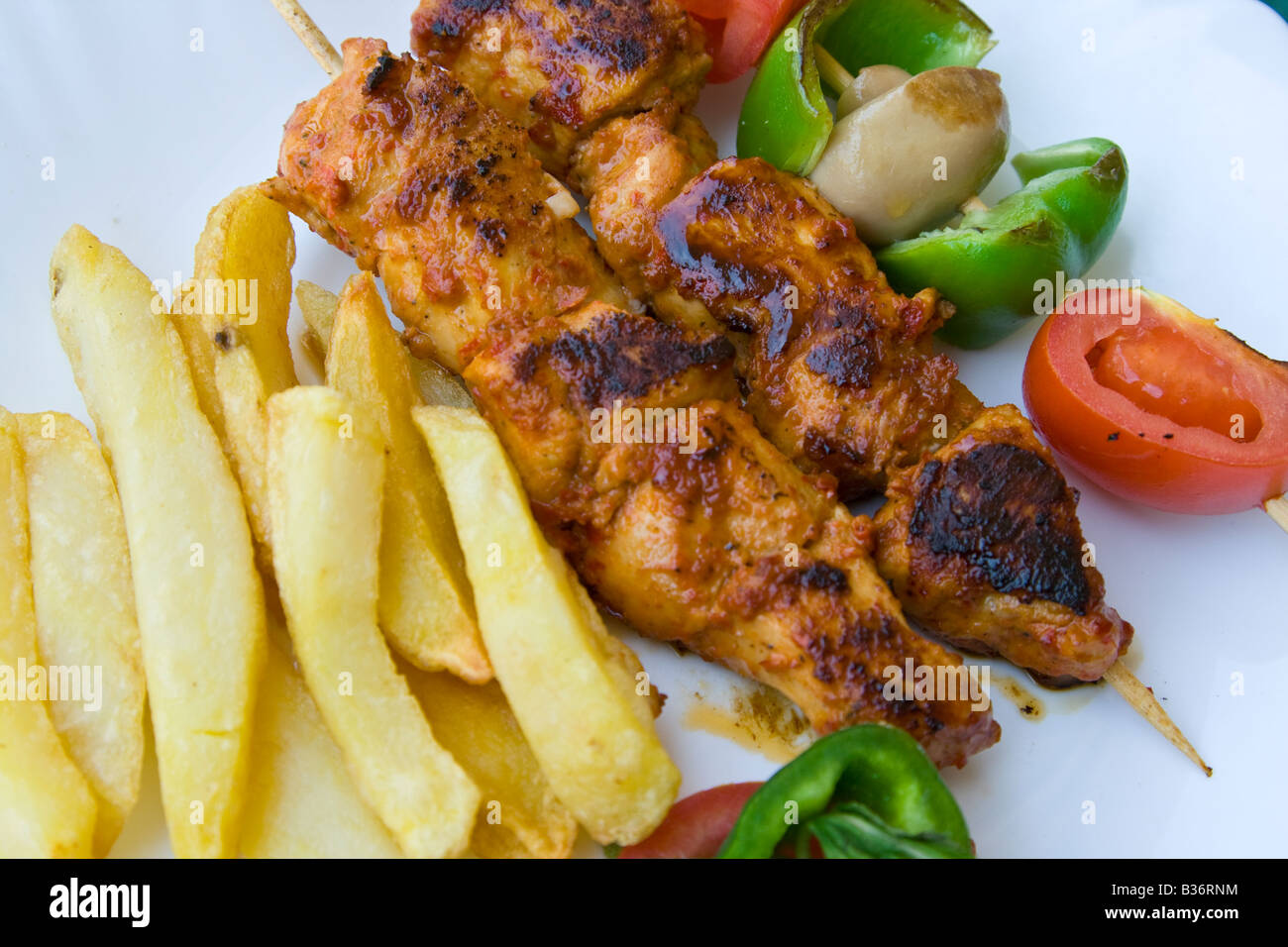 Chicken Kabab Platter in Latakia Syria Stock Photo - Alamy