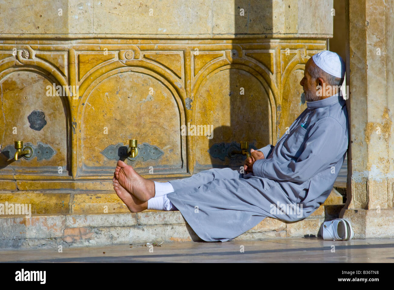 Muslim Man in the Grand or Umayyad Mosque in the Old City in Aleppo ...
