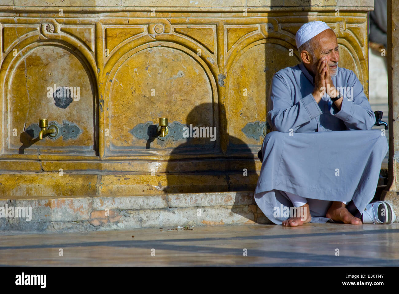 Muslim Man in the Grand or Umayyad Mosque in the Old City in Aleppo ...