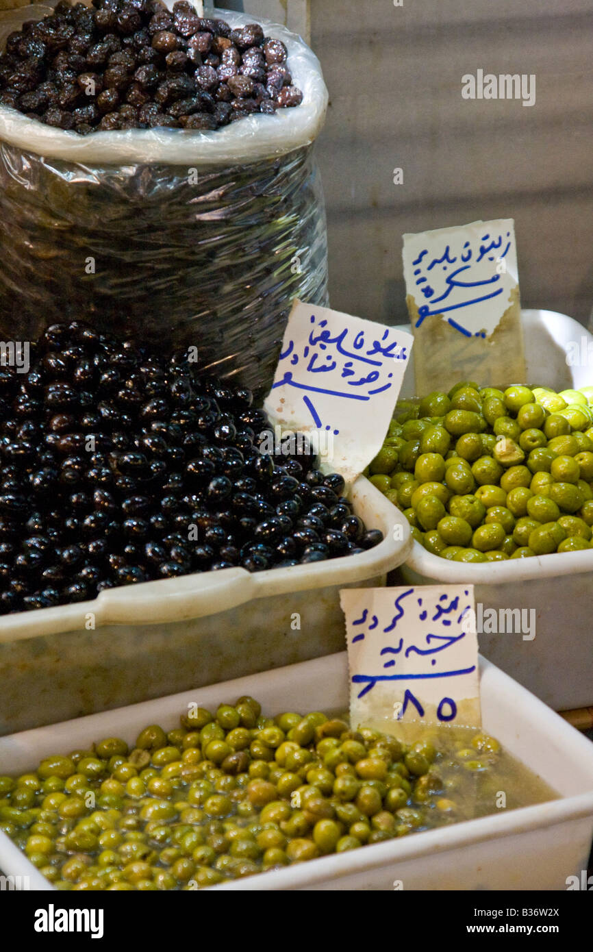 Olives in a Shop in the Souk in the Old City in Aleppo Syria Stock ...