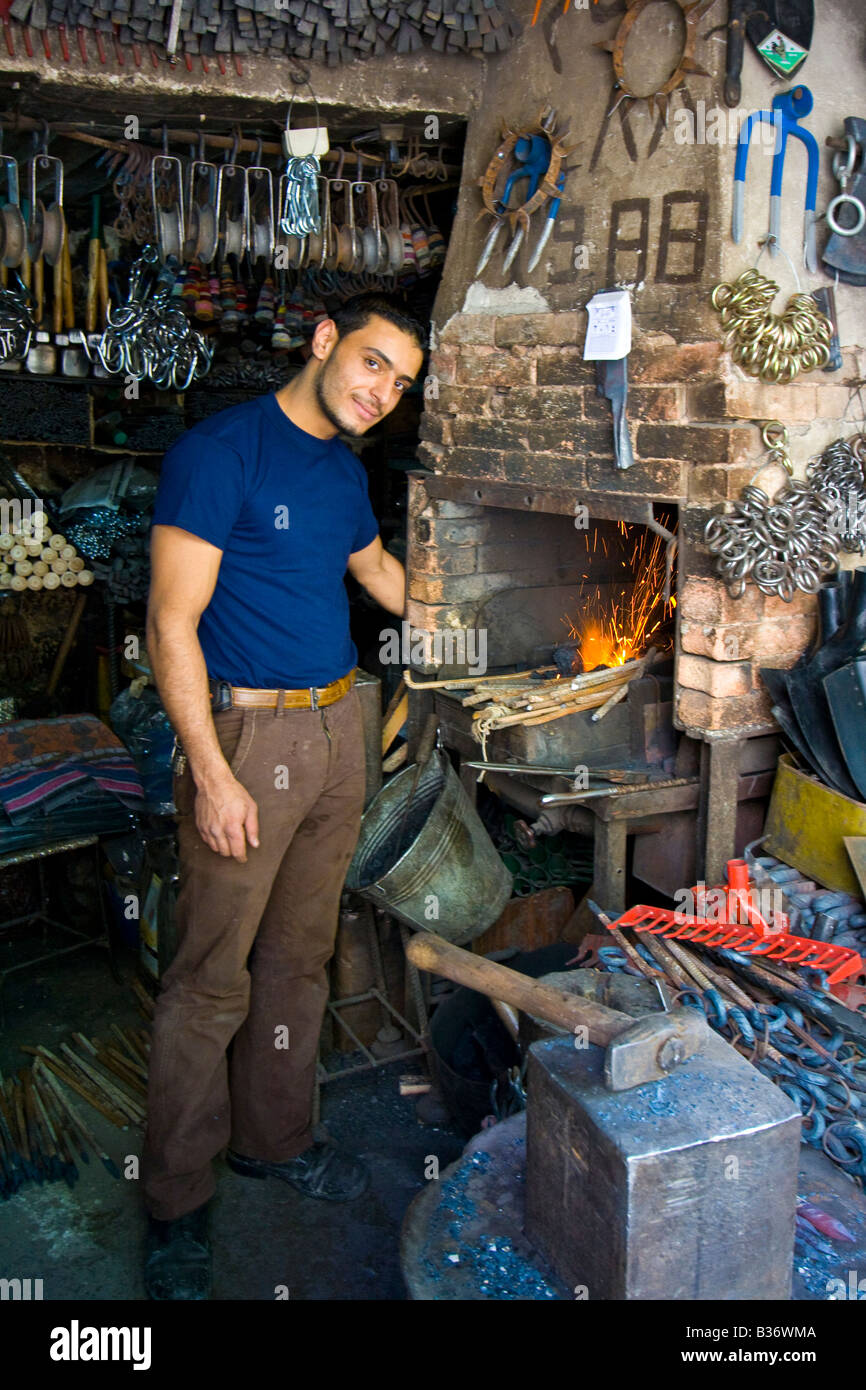 Hammering Bedu Tent Stakes at a Blacksmith Shop in the Old City in ...