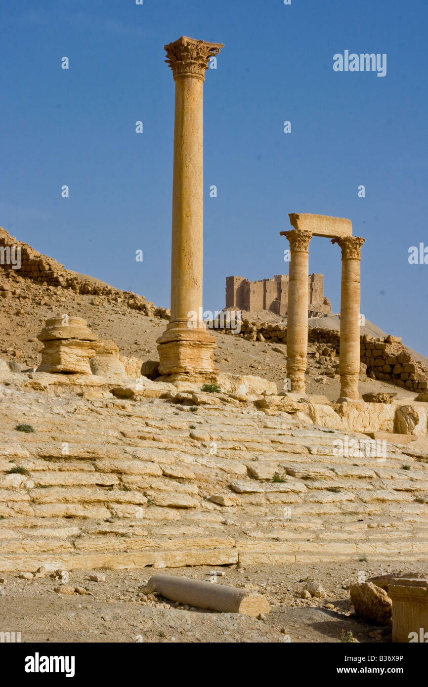 Camp of Diocletian Roman Ruins and Arab Qalaat Ibn Maan in Palmyra in ...