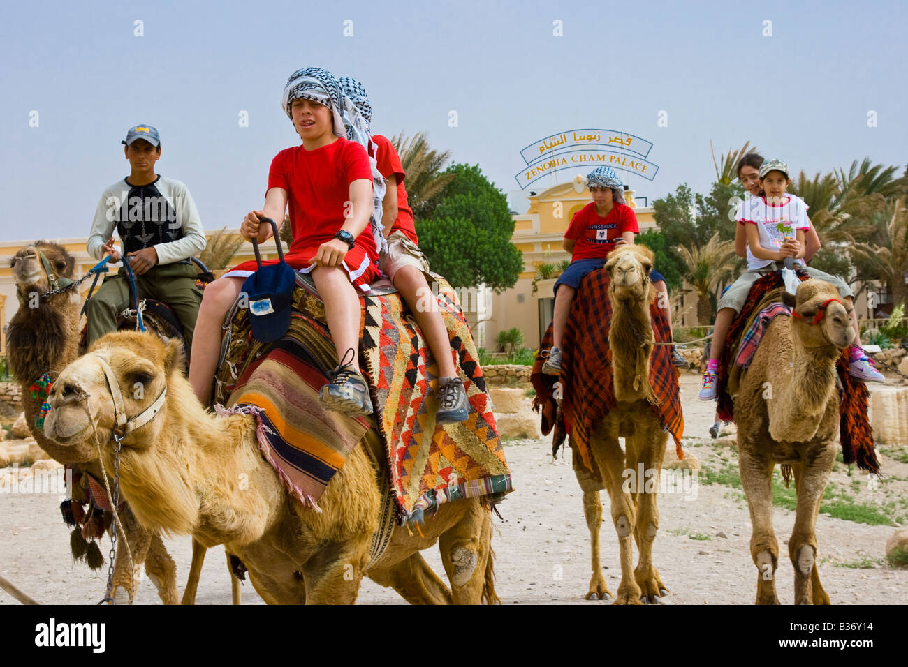 Tourist Camel Ride at the Roman Ruins of Palmyra in Syria Stock Photo ...