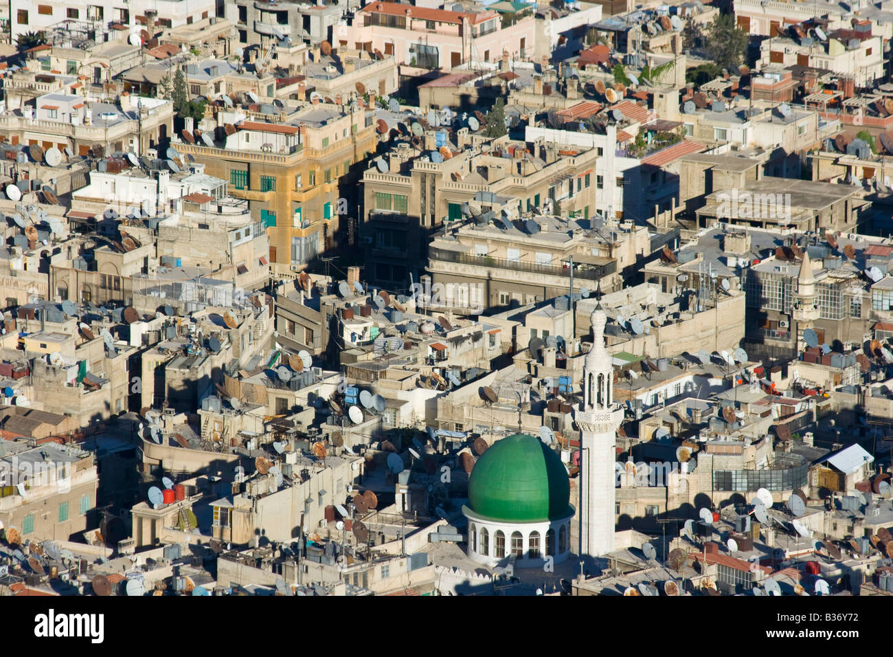 Many Satellite Dishes on a Damascus Cityscape Stock Photo - Alamy