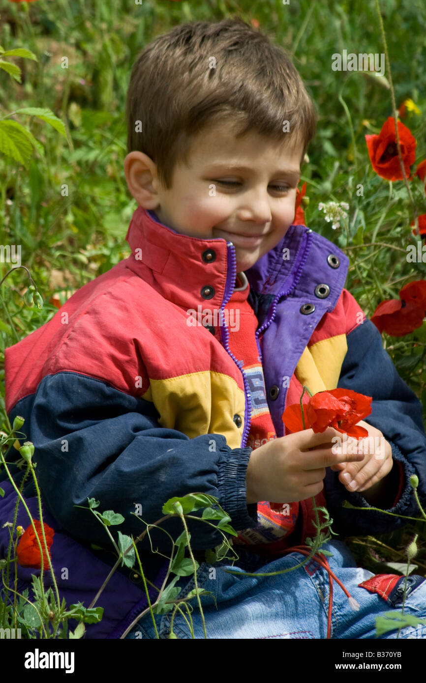 Young Syrian Boy at Qalaat Saladin Crusader Castle in Syria Stock Photo ...