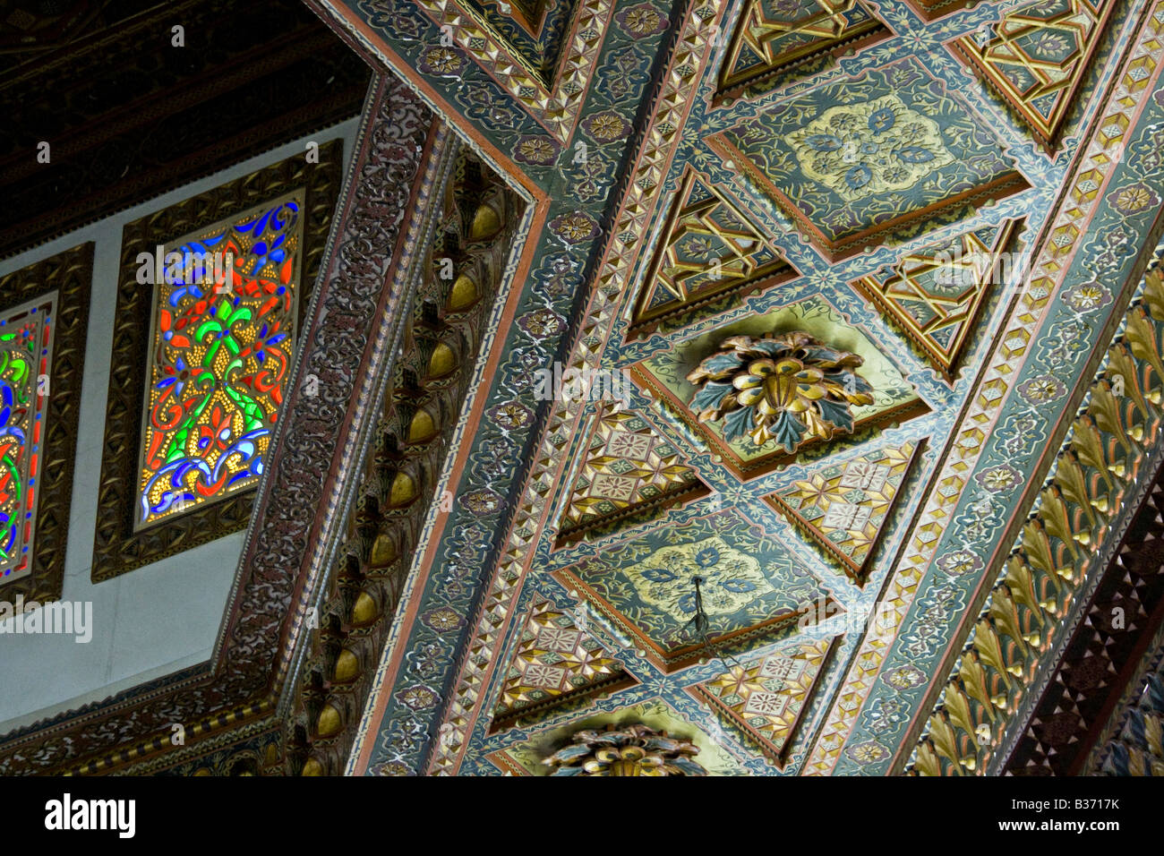 Detail on Ornate Ceiling in the Throne Room of the Citadel in Aleppo ...
