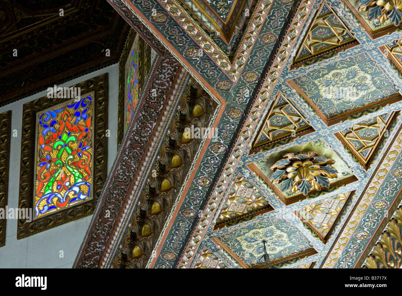 Detail on Ornate Ceiling in the Throne Room of the Citadel in Aleppo ...
