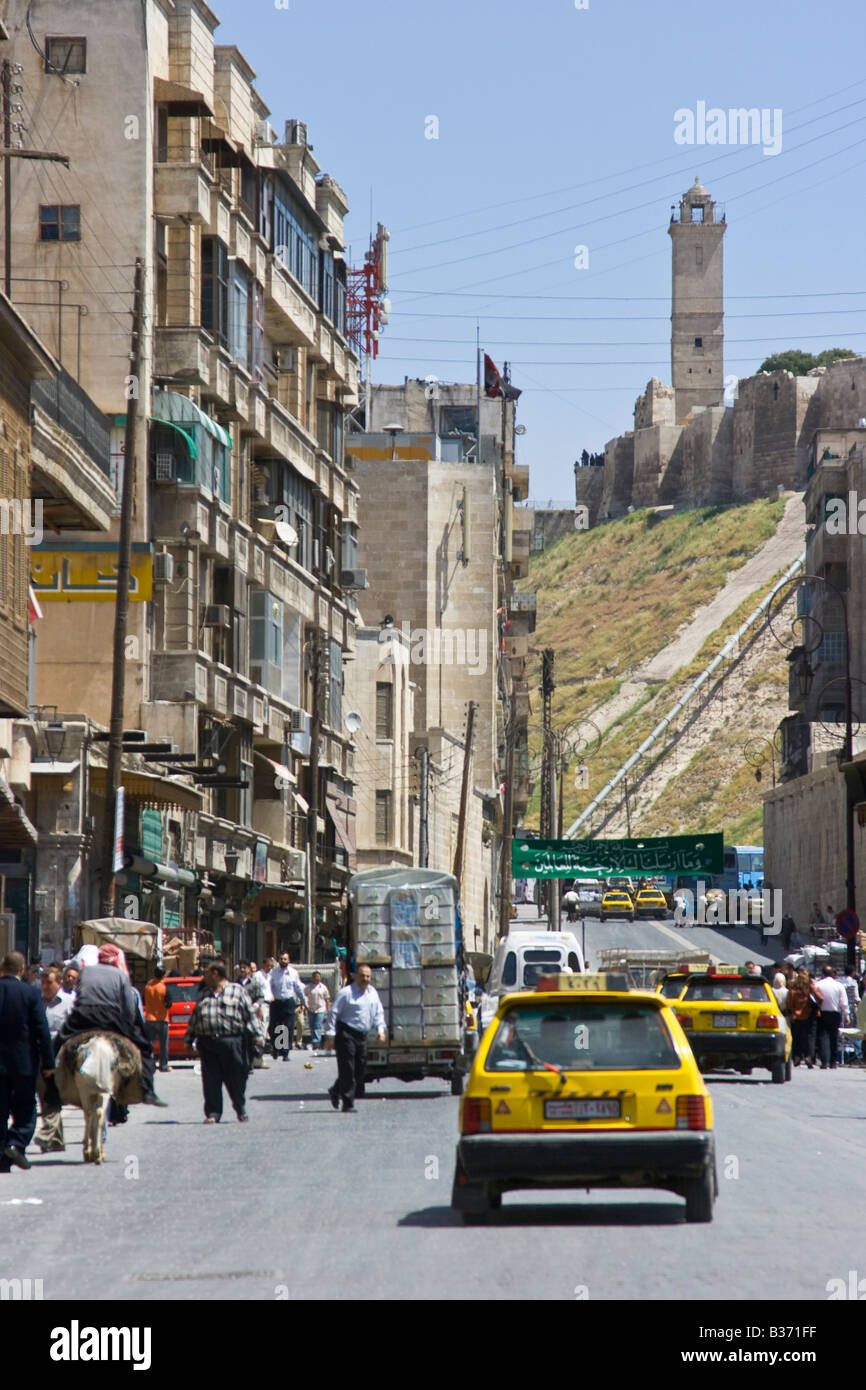 Street Scene and the Citadel in Aleppo Syria Stock Photo - Alamy