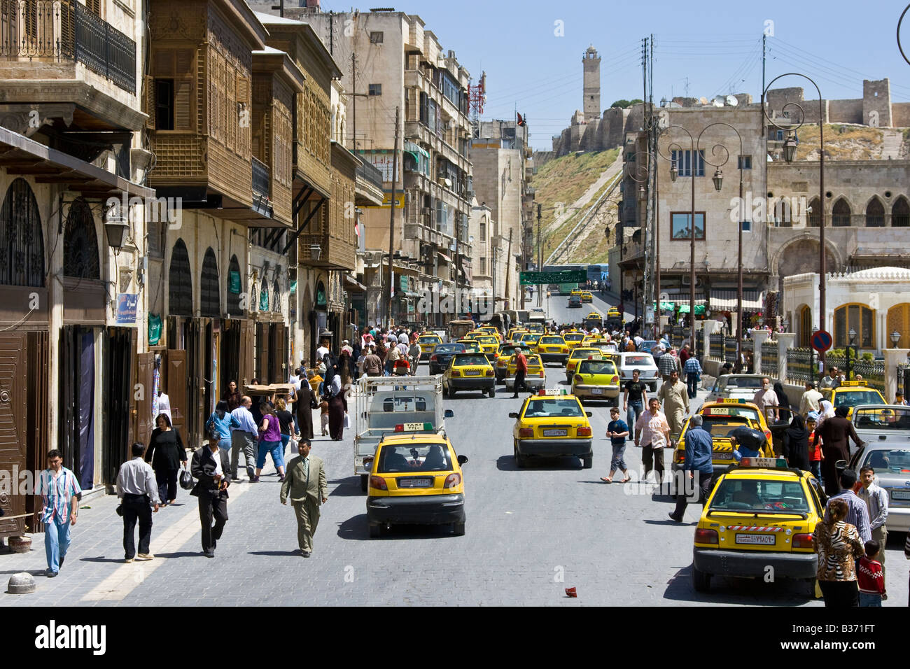 Street Scene and the Citadel in Aleppo Syria Stock Photo - Alamy