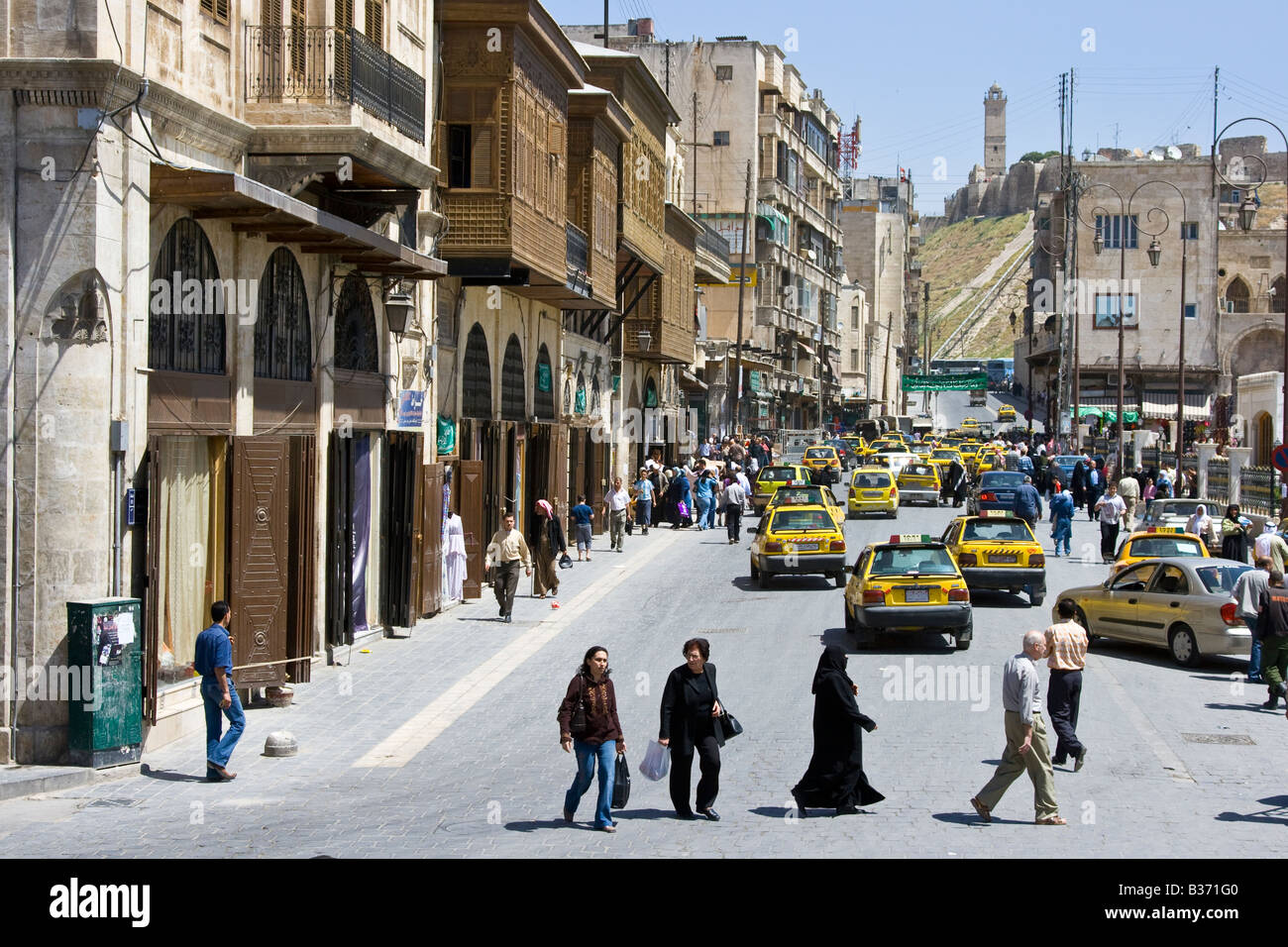 Street Scene and the Citadel in Aleppo Syria Stock Photo - Alamy