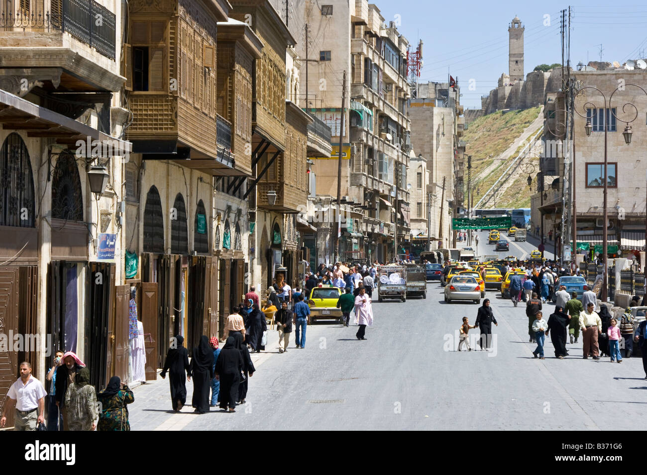 Street Scene and the Citadel in Aleppo Syria Stock Photo - Alamy