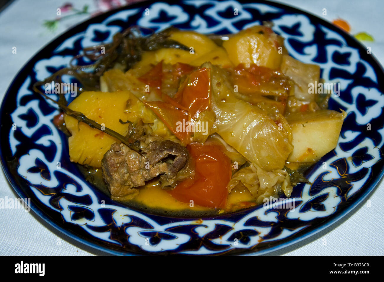 Uzbek Stew at a Restaurant in the Market in Bukhara Uzbekistan Stock ...