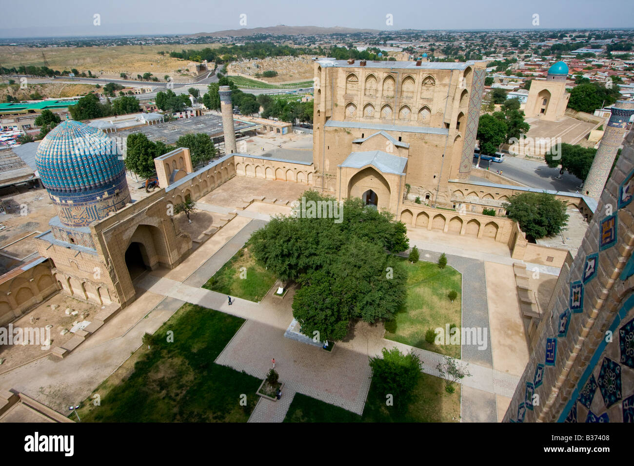 One of the Courtyard Domes at Bibi Khanym Mosque in Samarkand ...