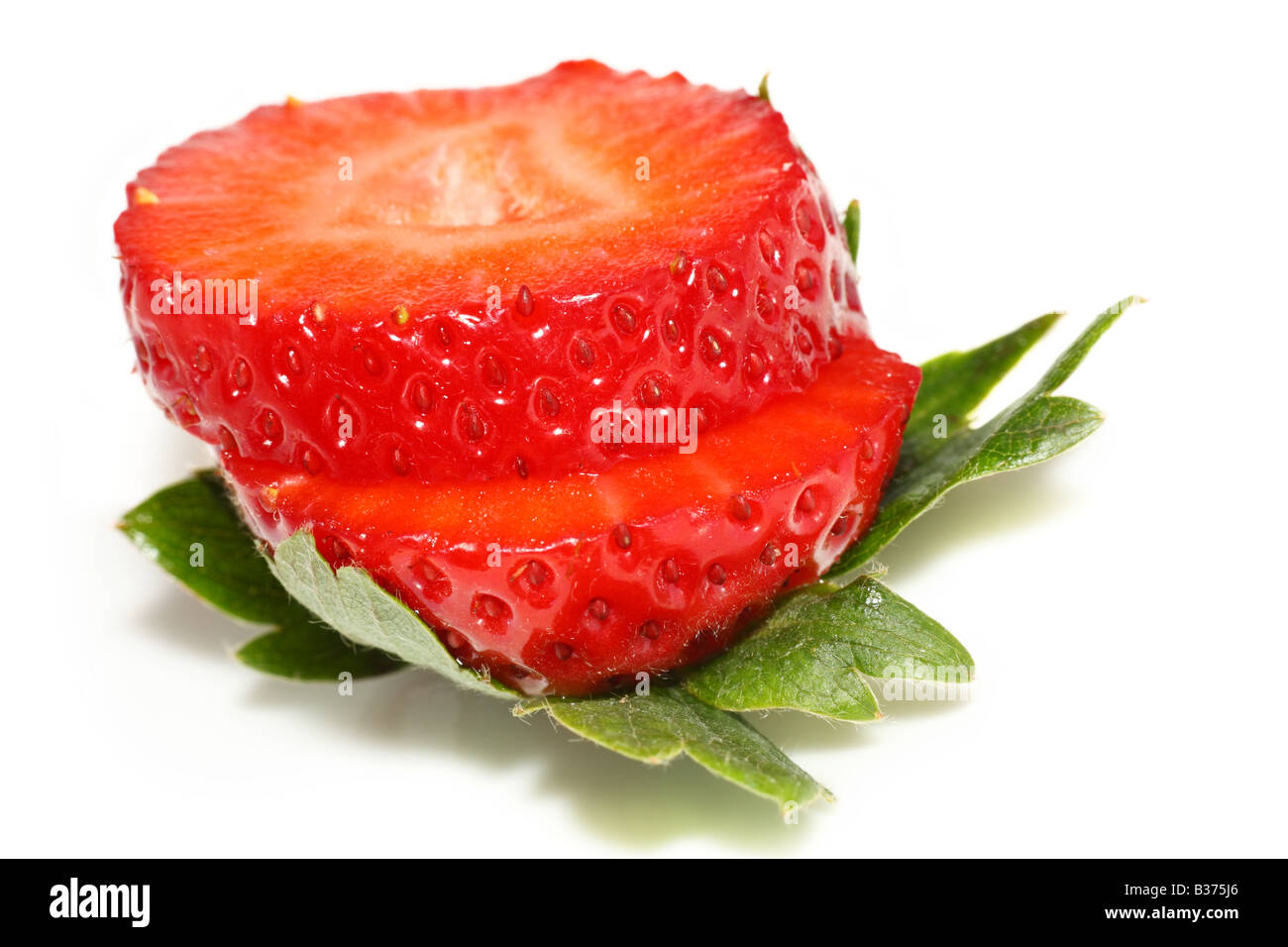 Cut Open Red Juicy Strawberry Stock Photo - Alamy
