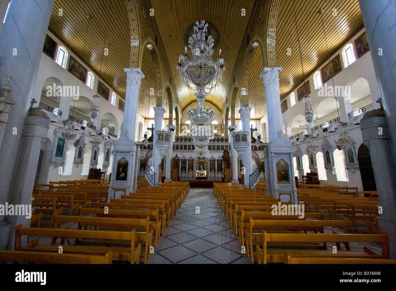 Inside Mariamiya Greek Orthodox Church in the Old City in Damascas ...