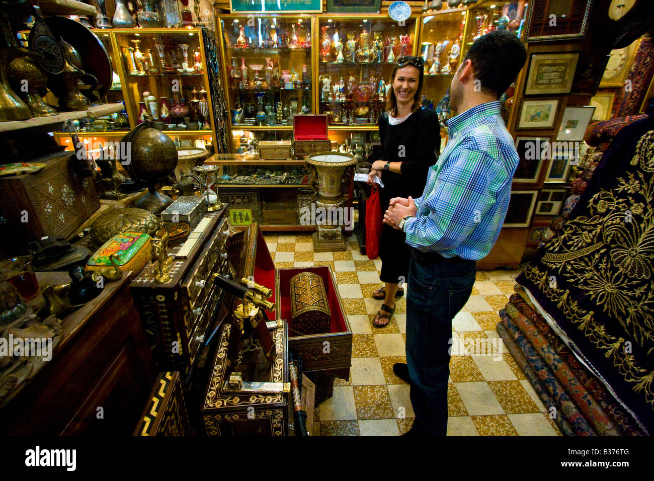 Inside George Daboub Antique Shop in the Old City in Damascas Syria ...