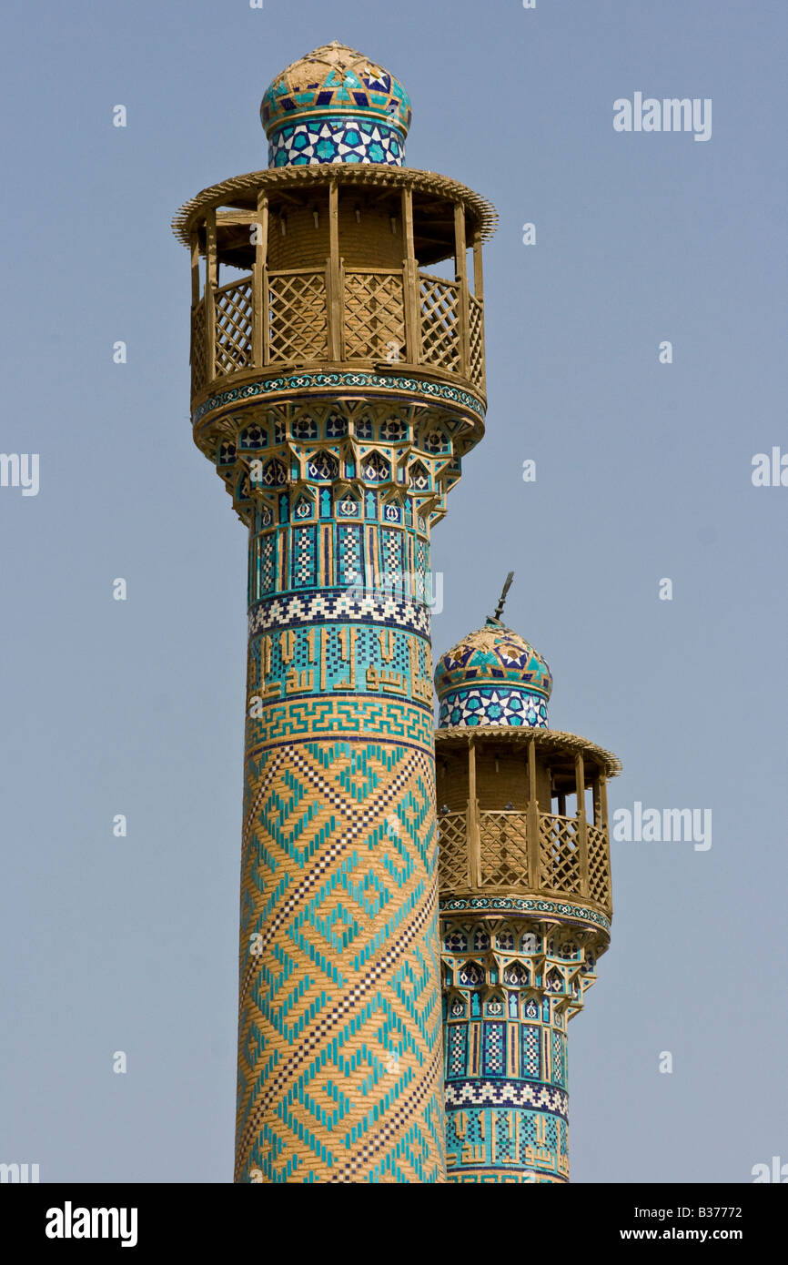 Minarets at the Jameh Masjid or Friday Mosque in Esfahan Iran Stock ...