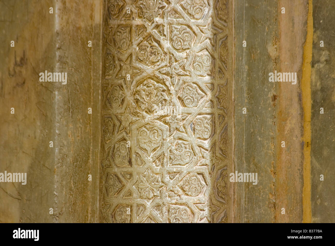 Carved Marble Pillar Inside the Jameh Masjid or Friday Mosque in ...