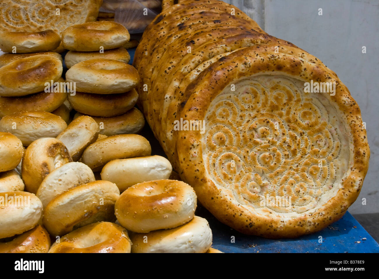 Uyghur Bread in Kashgar in Xinjiang Province in China Stock Photo - Alamy