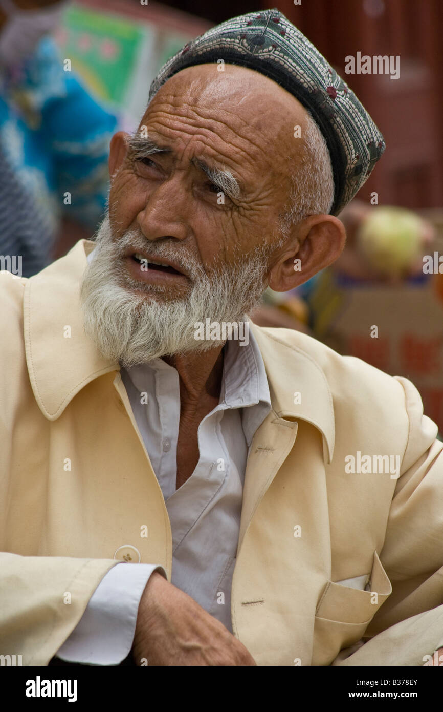 Uyghur Man in Kashgar in Xinjiang Province China Stock Photo - Alamy