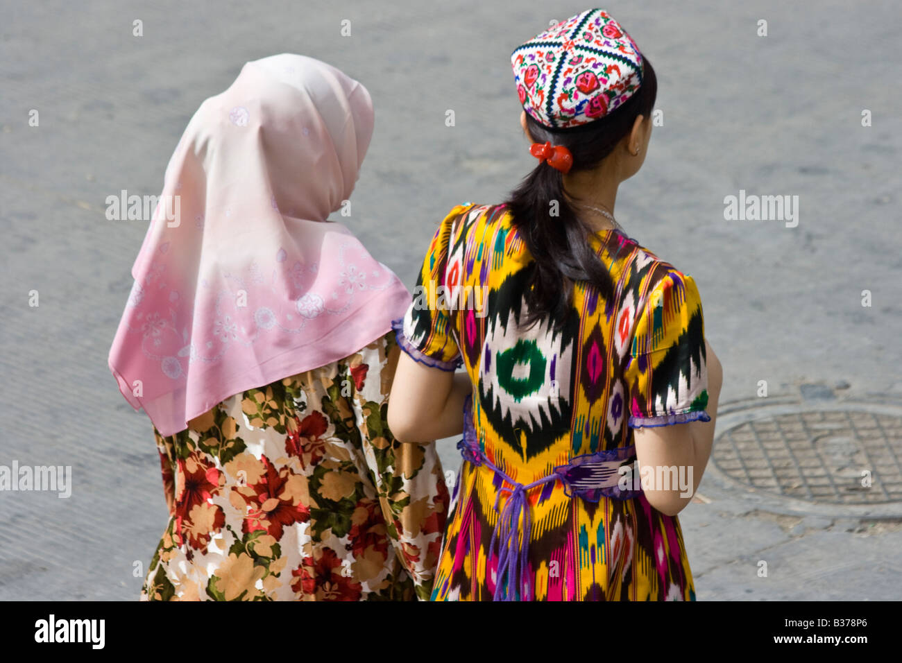 Two Uyghur Women in Old Kashgar in Xinjiang Province China Stock Photo ...