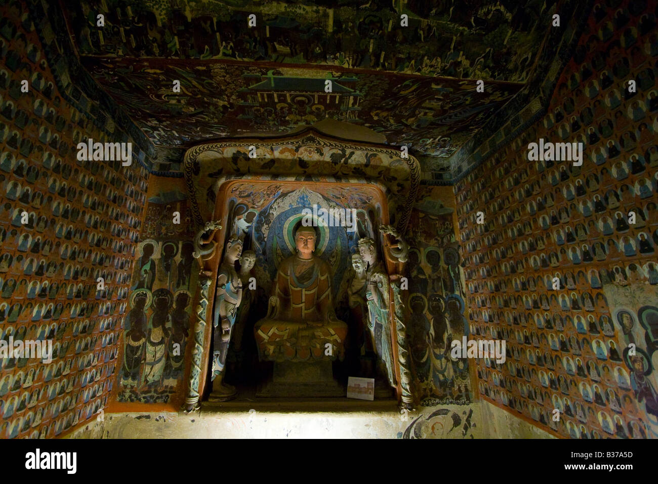 Buddhist Cave Paintings at the Mogao Caves in Dunhuang China Stock ...