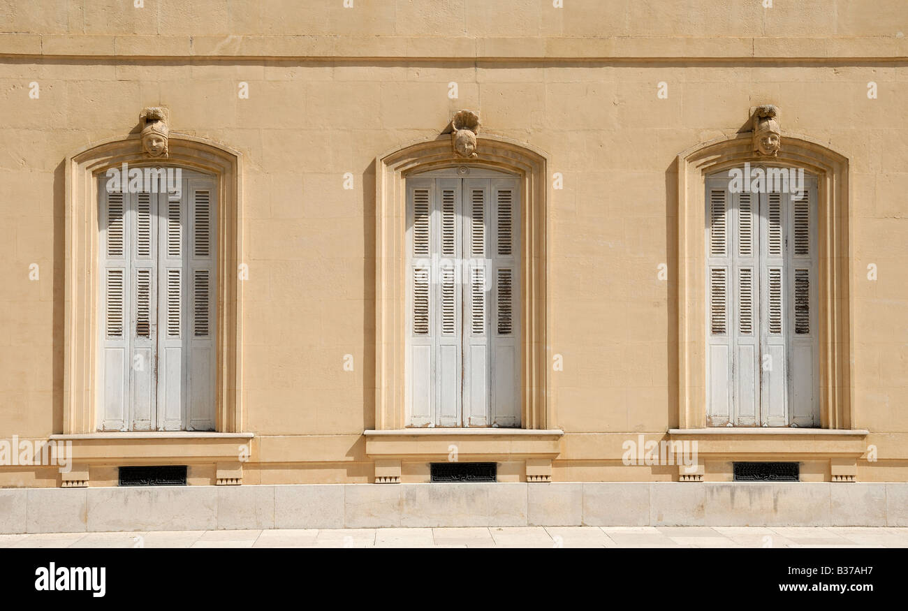 Three windows of a chateau in France Stock Photo - Alamy