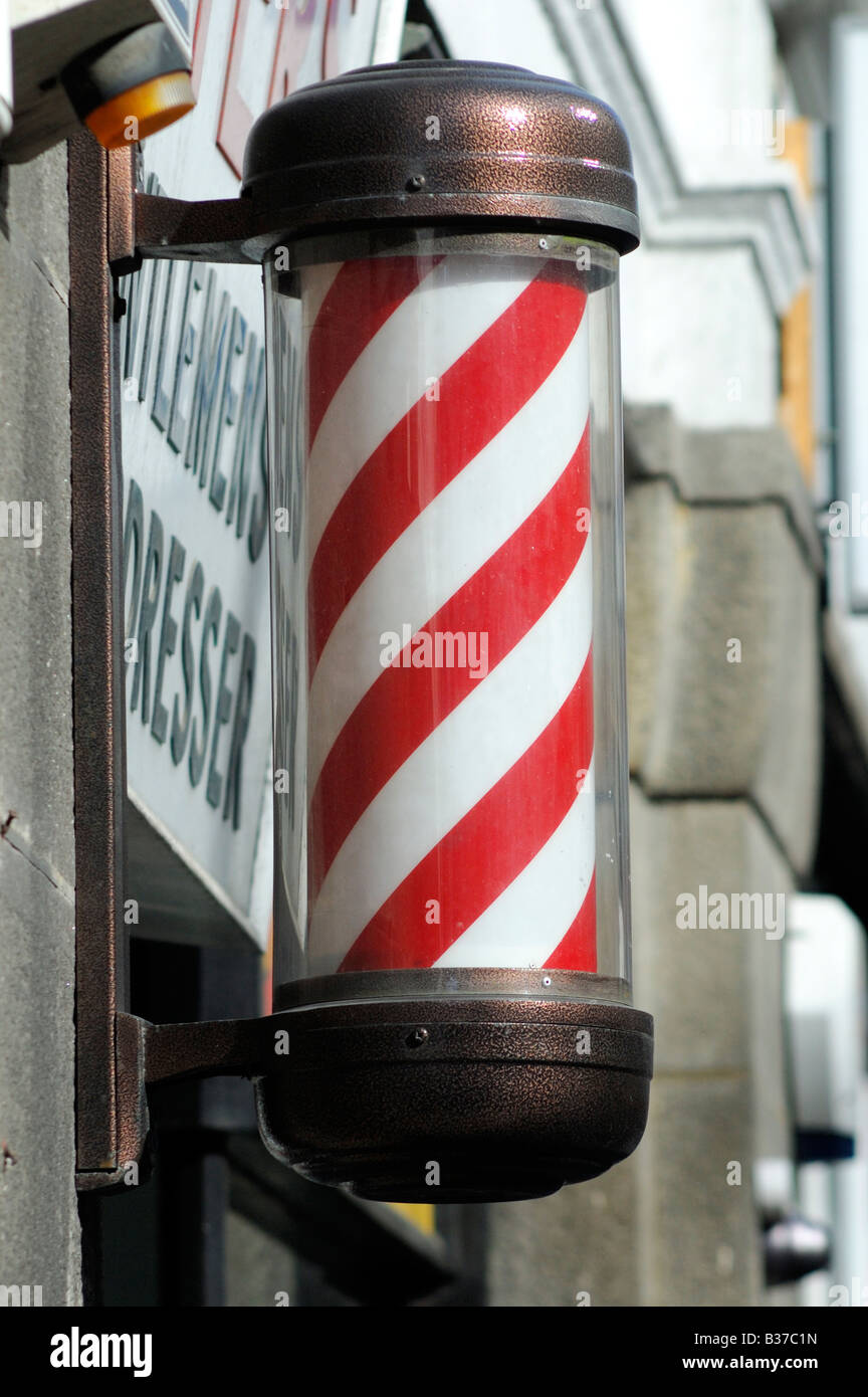 Barbers Shop Pole Stock Photo - Alamy