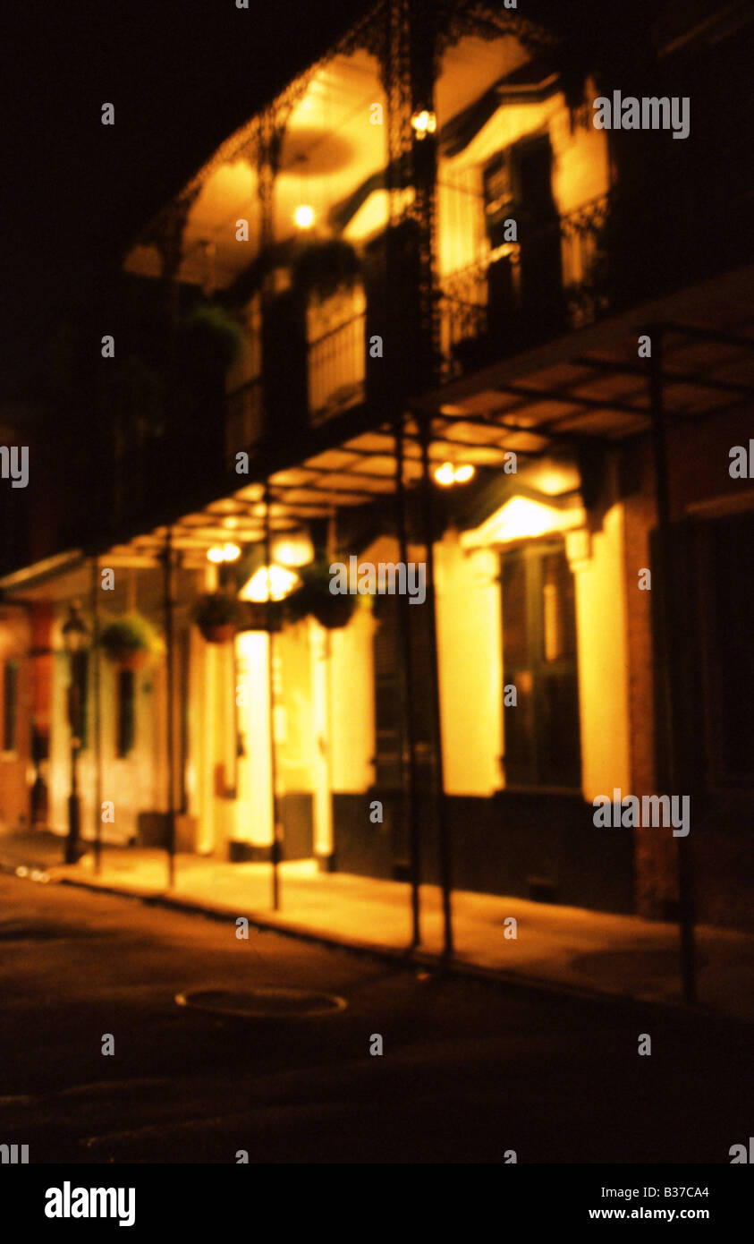 New Orlean"s french quarter at night Stock Photo - Alamy
