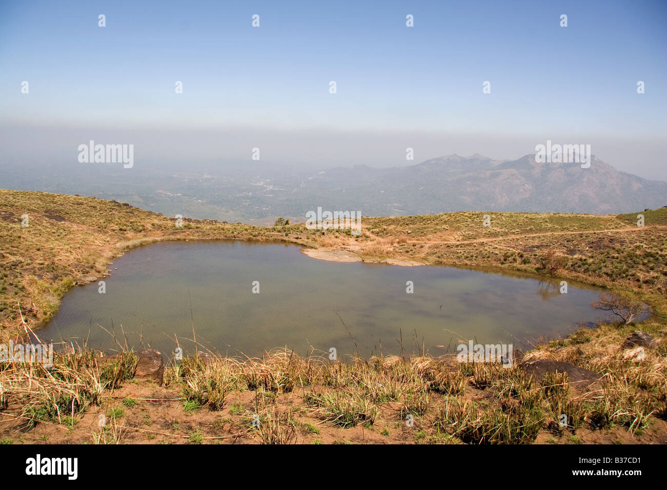 The heart shaped Lake Sneha (Hridyasarassu) on Chembra Peak in the ...