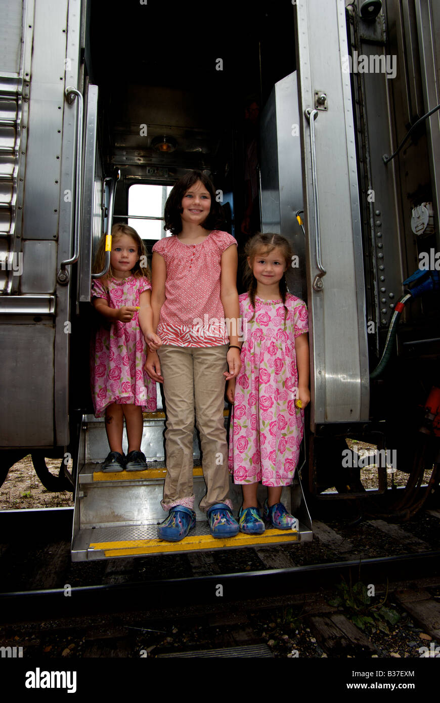 Girls on train trip to Churchill, Manitoba Stock Photo - Alamy
