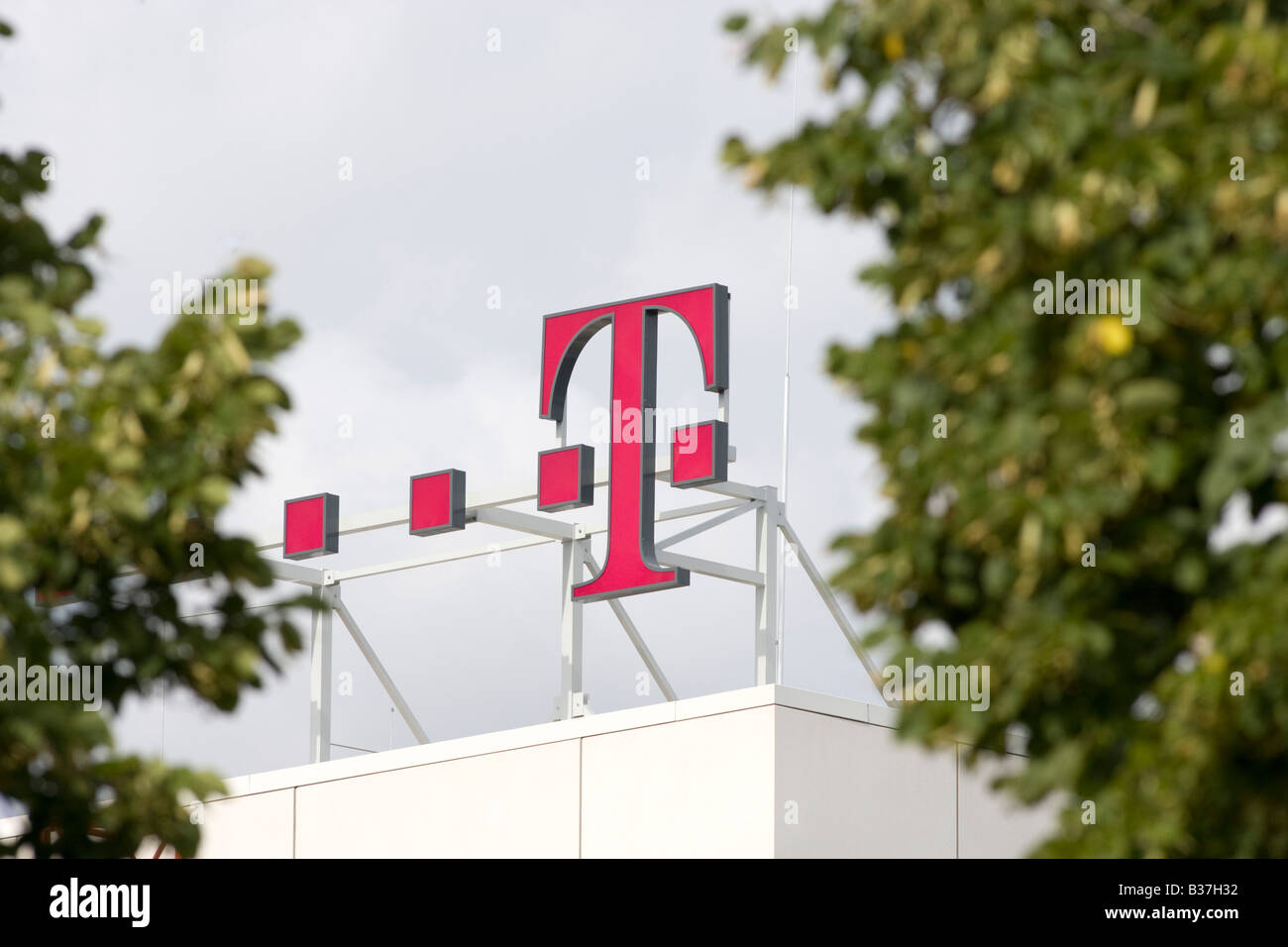 Magenta logo on top of Deutsche Telekom headquarters, Bonn, Germany ...