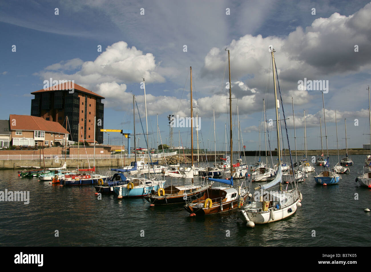 City of Sunderland, England. Sail and power boats berthed at Sunderland ...