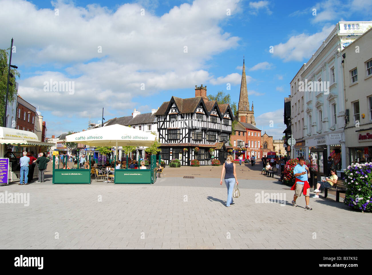 Market Place showing The Old House, High Town, Hereford, Herefordshire ...