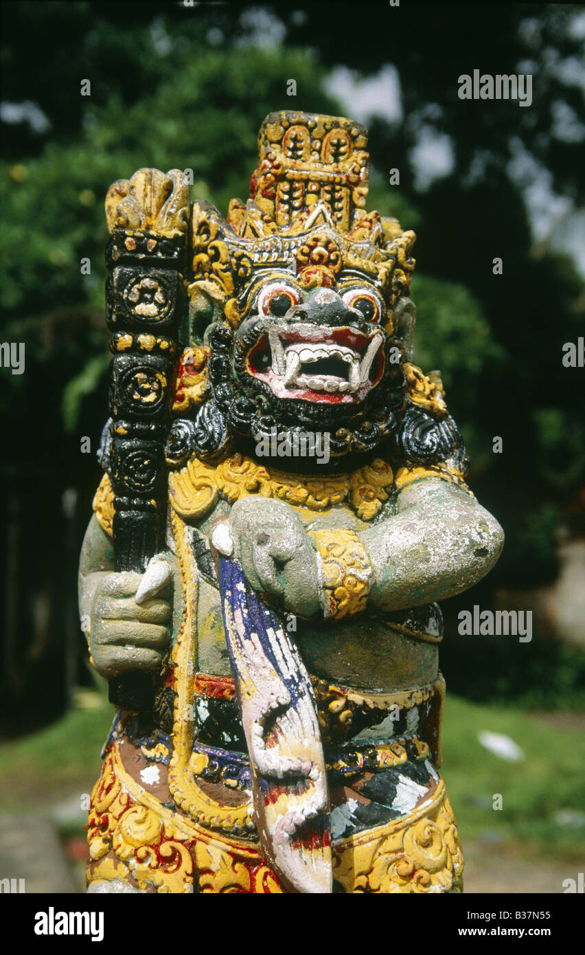 Statue Deity religious figure Fierce expression painted decorations ...
