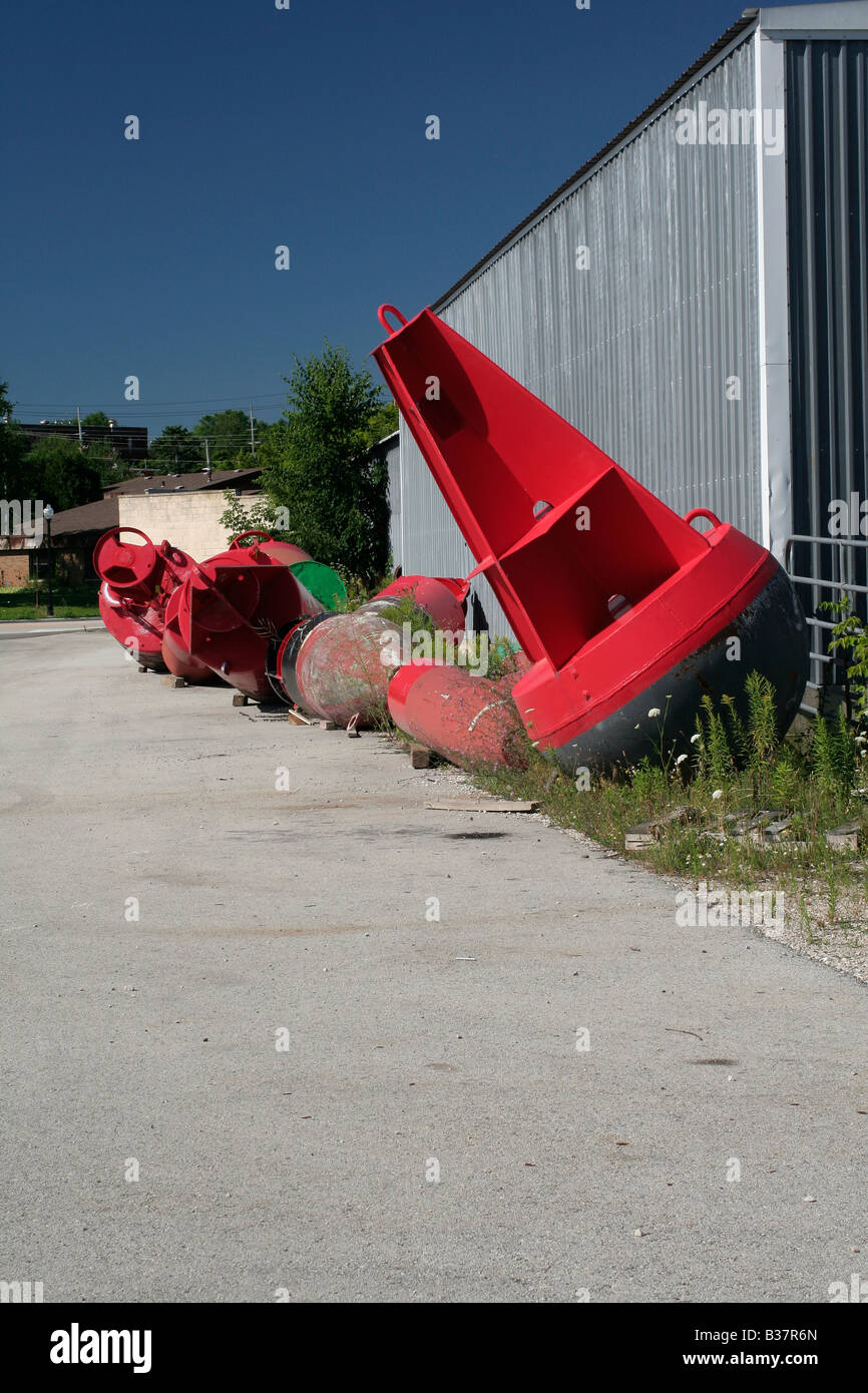 Bouys in storage Sturgeon Bay Wisconsin Stock Photo - Alamy