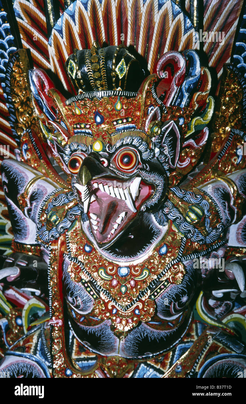 Traditional carving Monkey mask Mouth open teeth Painted bright colours ...